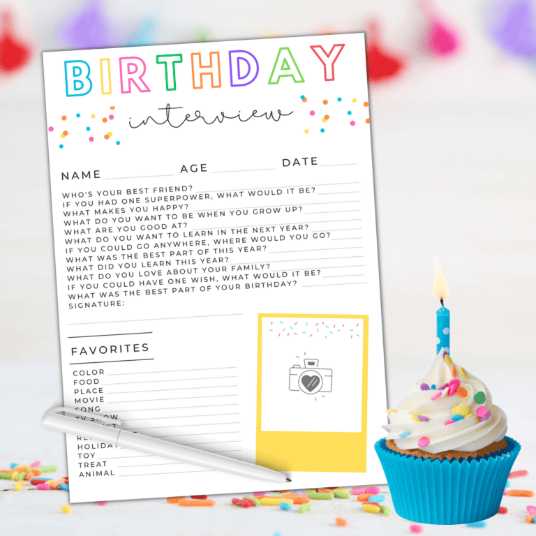 101 Fun Birthday Interview Questions for Kids + Free Printable ...