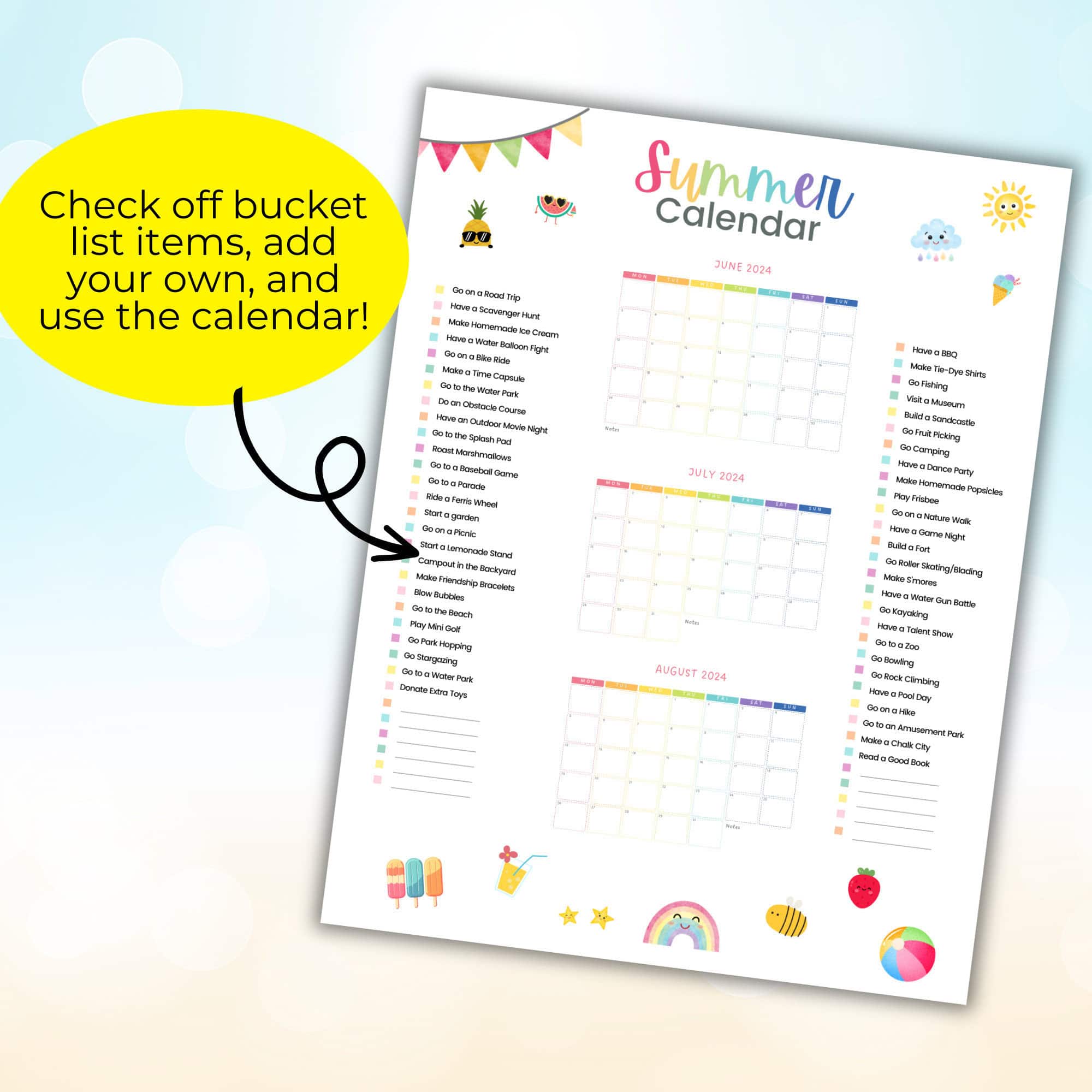 Make This Summer the Best Yet with a Printable Summer Calendar and ...