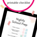 Night Before School Routine Checklist (Free Printable!) - Minnesota Momma